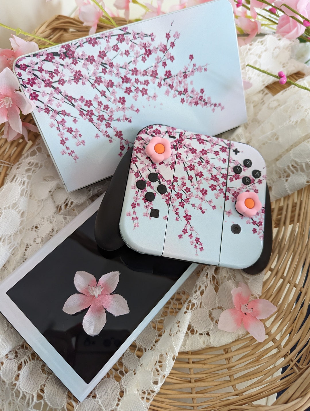 Oled Switch Skin Decals Flowering Wrap Vinyl - Etsy