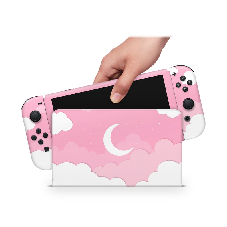 Oled Nintendo Switch Skin Decals Moonight Pinky Wrap Vinyl - Etsy