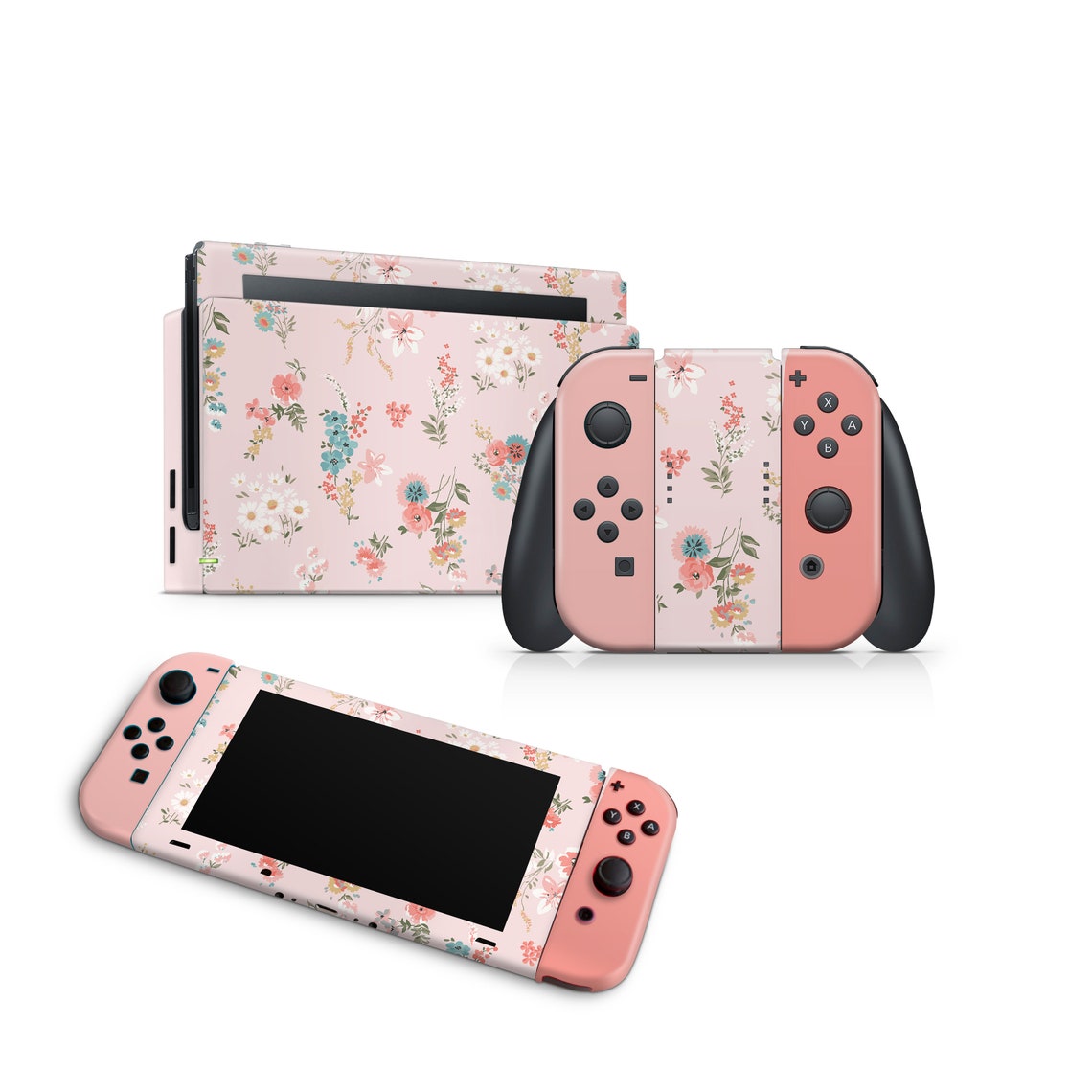 Spring Flower Nintendo Switch Skin Decal for Console Joy-con | Etsy