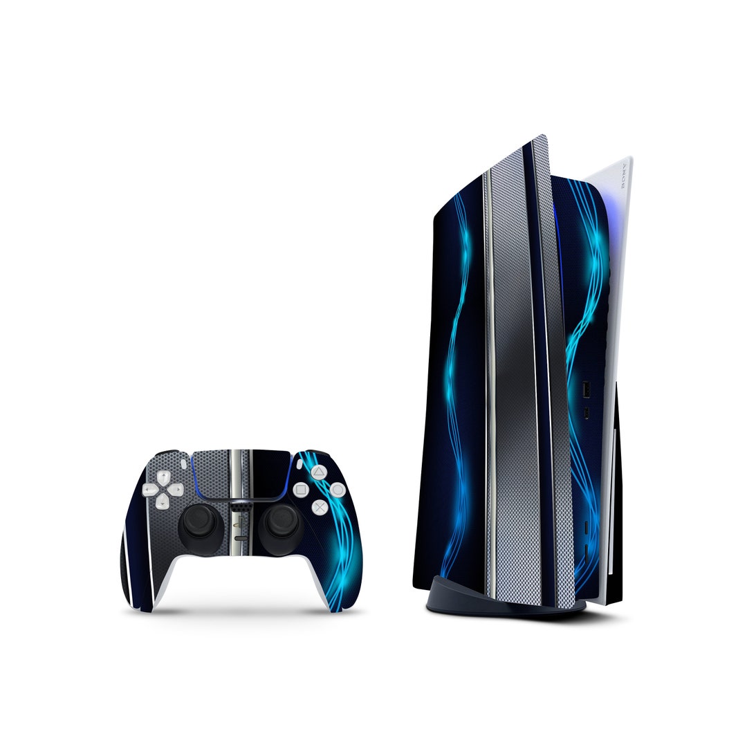 Blue Chrome Electric Skin Decal for PS5 Playstation 5 Console and ...