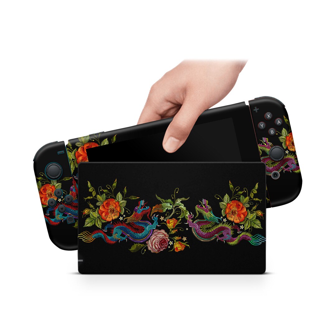 Full Switch Console Joy-con Skin Decal Sticker Embroidery Dragon - Etsy