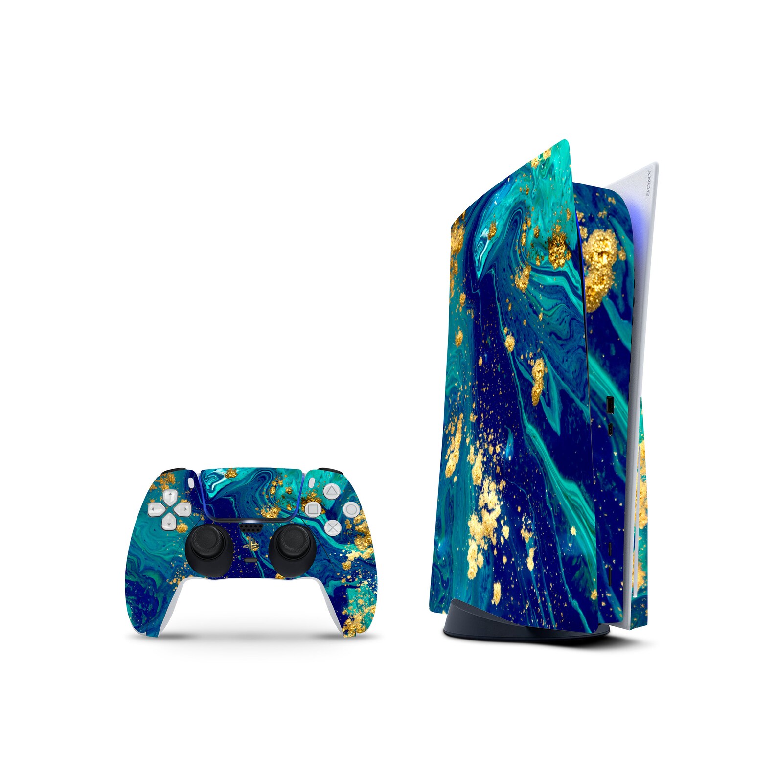 Golden Turquoise Decal for PS5 Playstation 5 Console and - Etsy