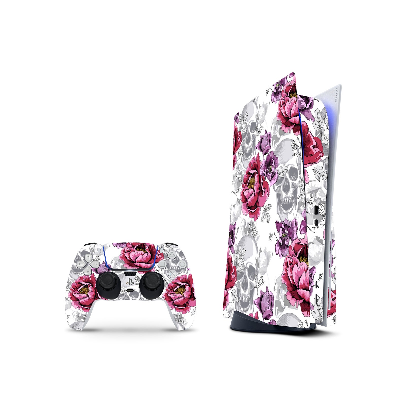 Roses Skeleton Skin Decal for PS5 Playstation 5 Console and Controller ...