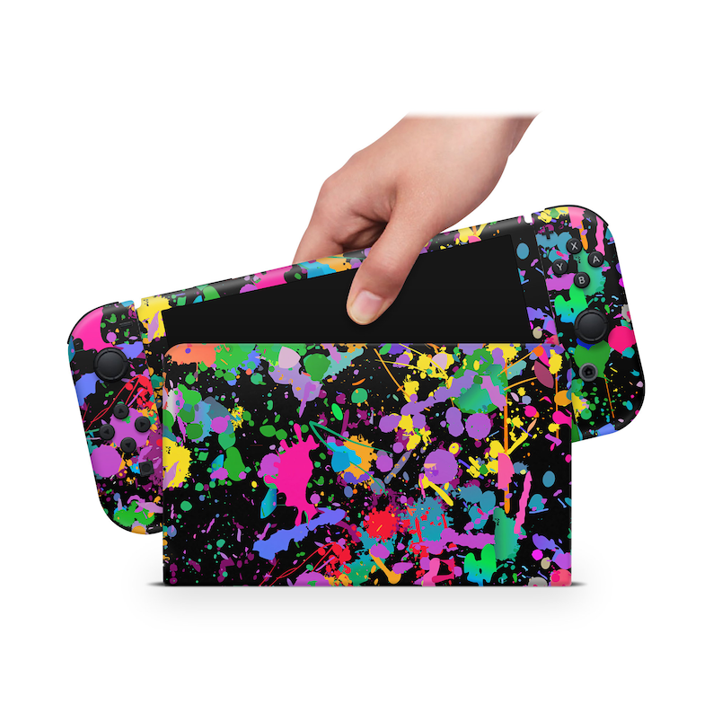 Oled Nintendo Switch Skin Decals Painting Splash Wrap Vinyl - Etsy