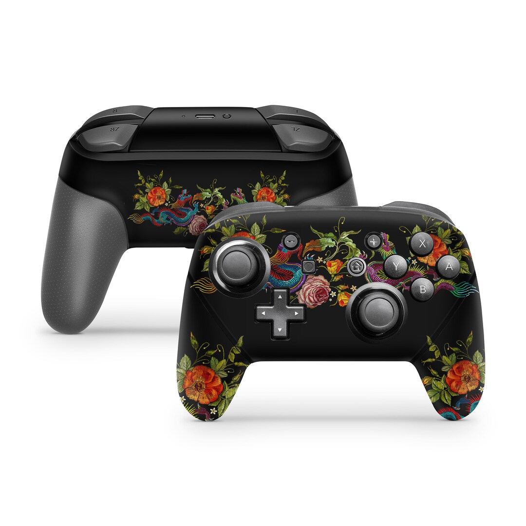 Nintendo Switch Pro Controller Skin Decal Sticker Embroidery Dragon ...