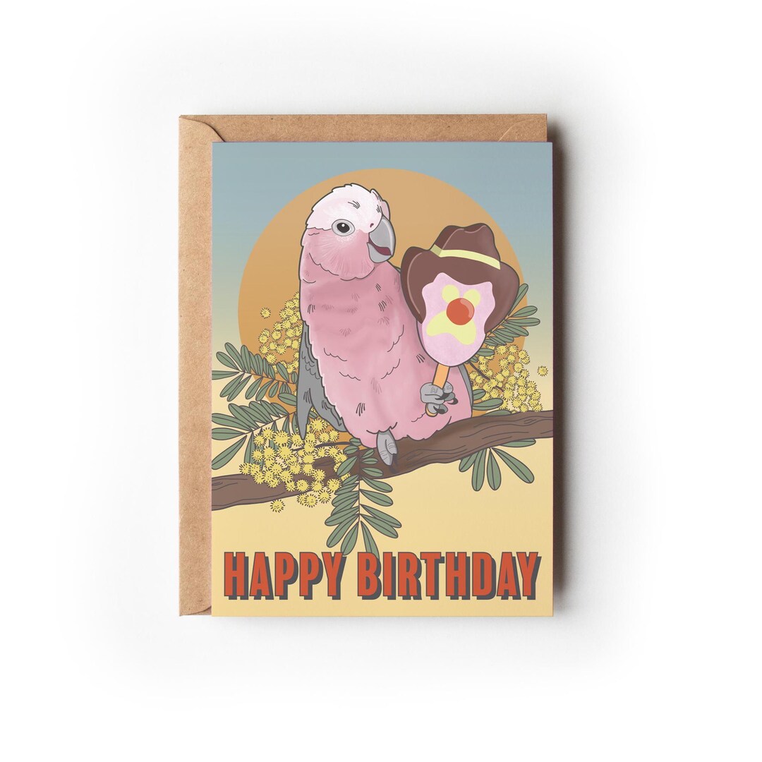 Australian Birthday Card for Birthday Galah Australian Icon | Recycled ...