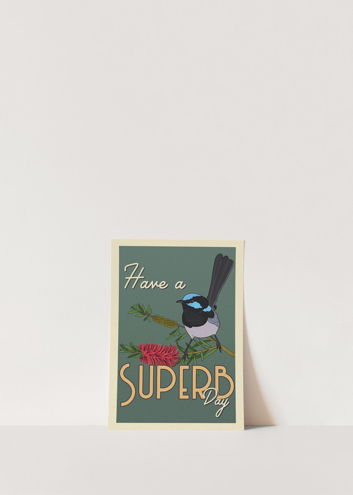 Australian Superb Fairy Wren Poster Vintage Inspired - Etsy Australia