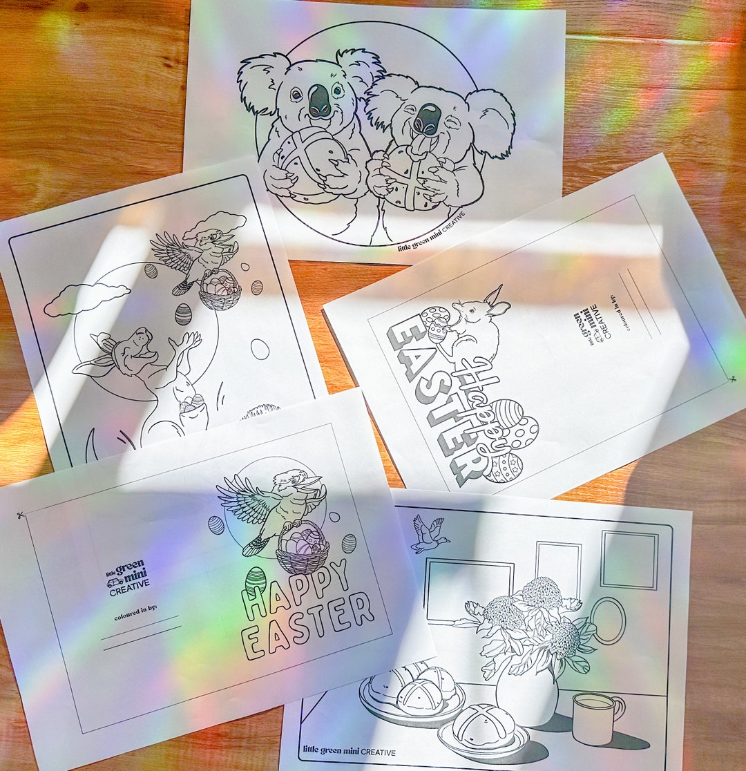 Australian Easter Colouring Pages - Etsy