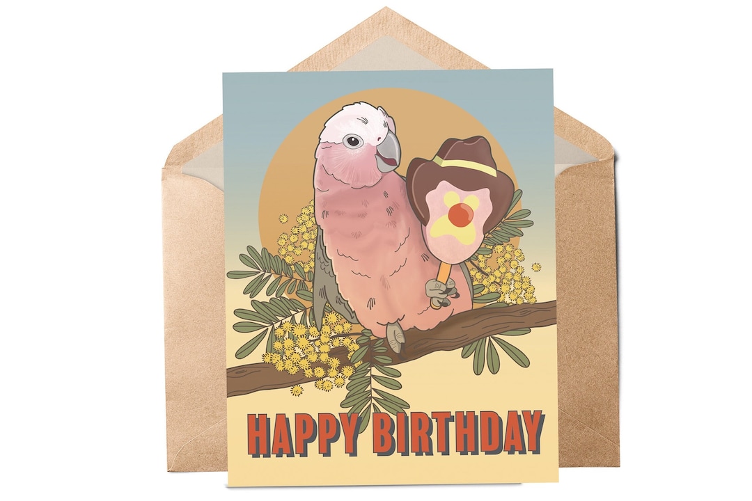 Australian Birthday Card for Birthday Galah Australian Icon - Etsy