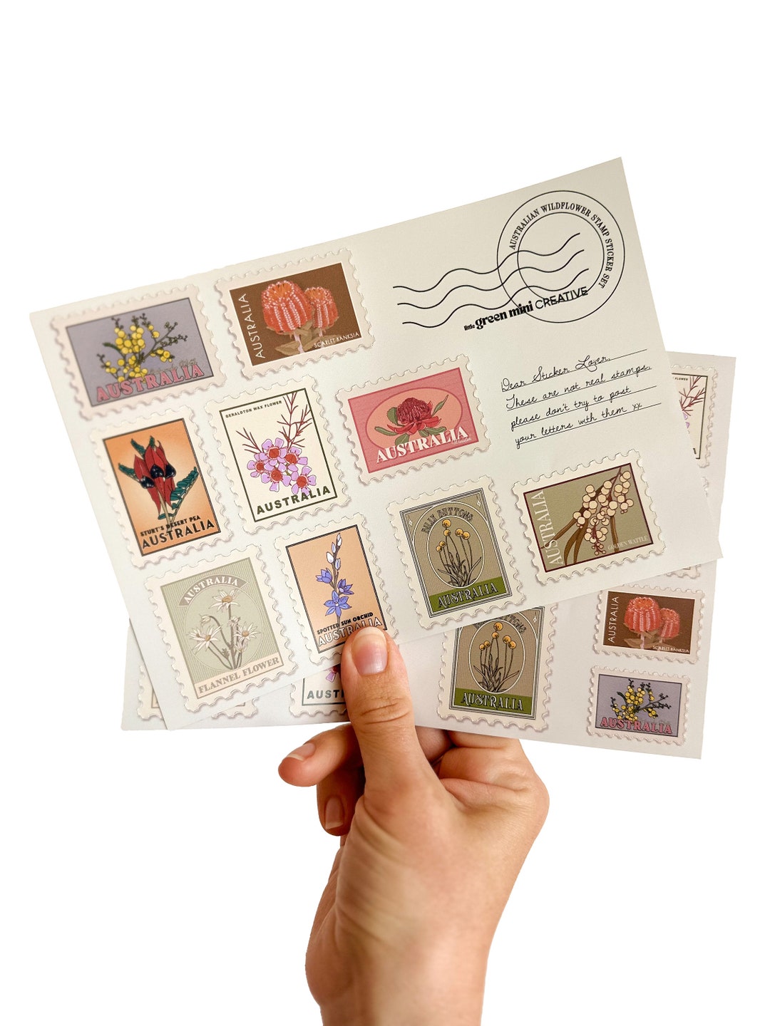 Australian Wildflower Stamps Sticker Sheet Vintage Inspired - Etsy