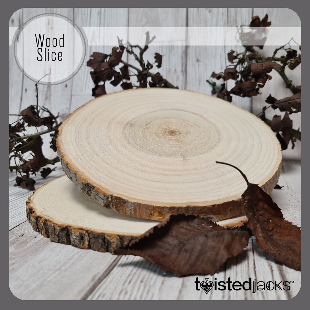 Small Decorative Wooden Log Slices Natural Rustic Wood Table ...