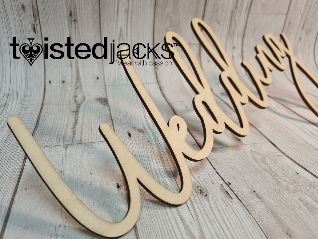 Large Wooden 'wedding' Lettering, Natural Wood Cut Text Married Rustic ...