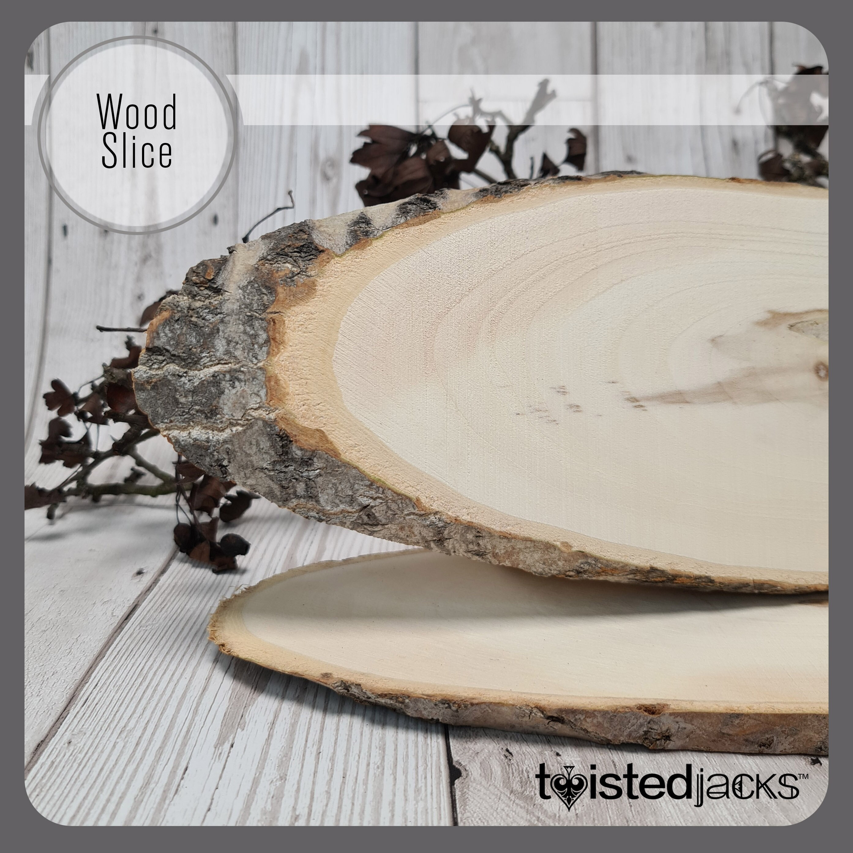 Large Natural Poplar Wood Oval Log Slice Wood Tree Bark Rustic - Etsy UK