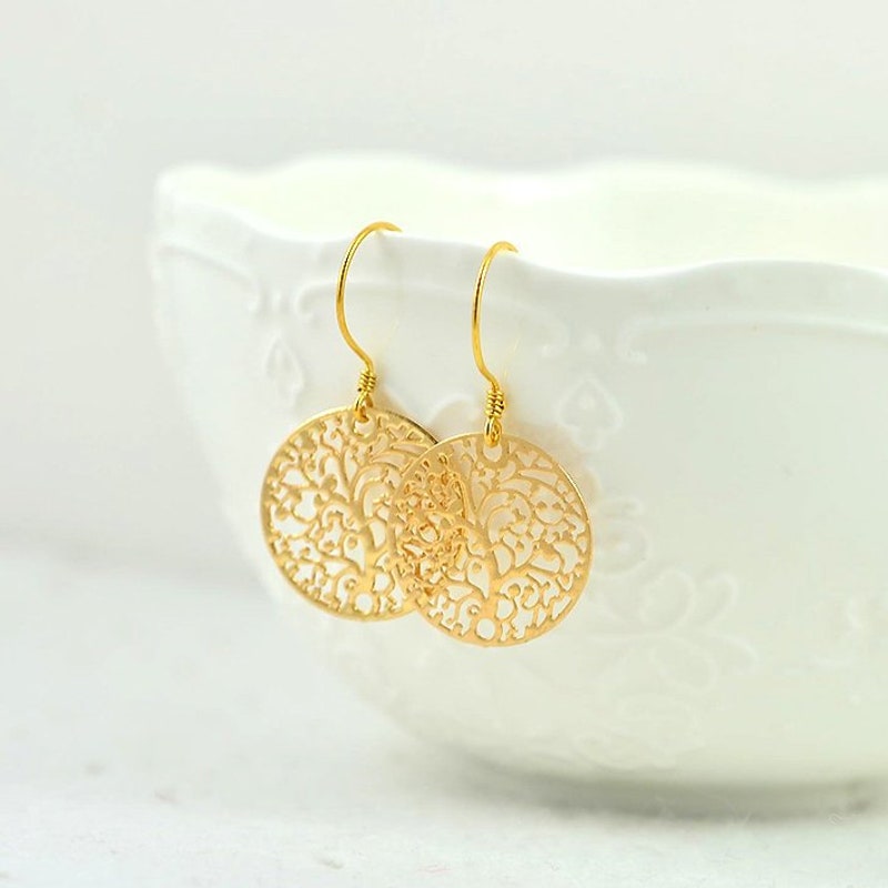 24k Gold Earrings - Etsy