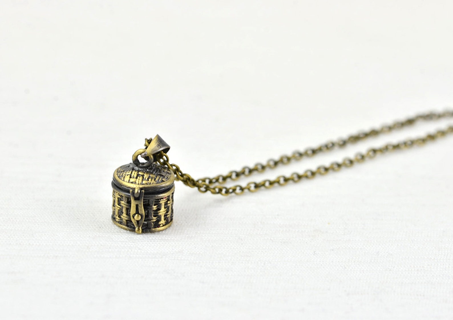 Bronze Locket Box Necklace, Special Keepsake Locket Necklace ...