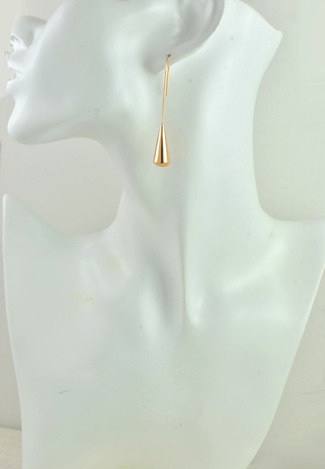 Long Dangle Light Gold Earrings Simple Gold Drop Earrings - Etsy