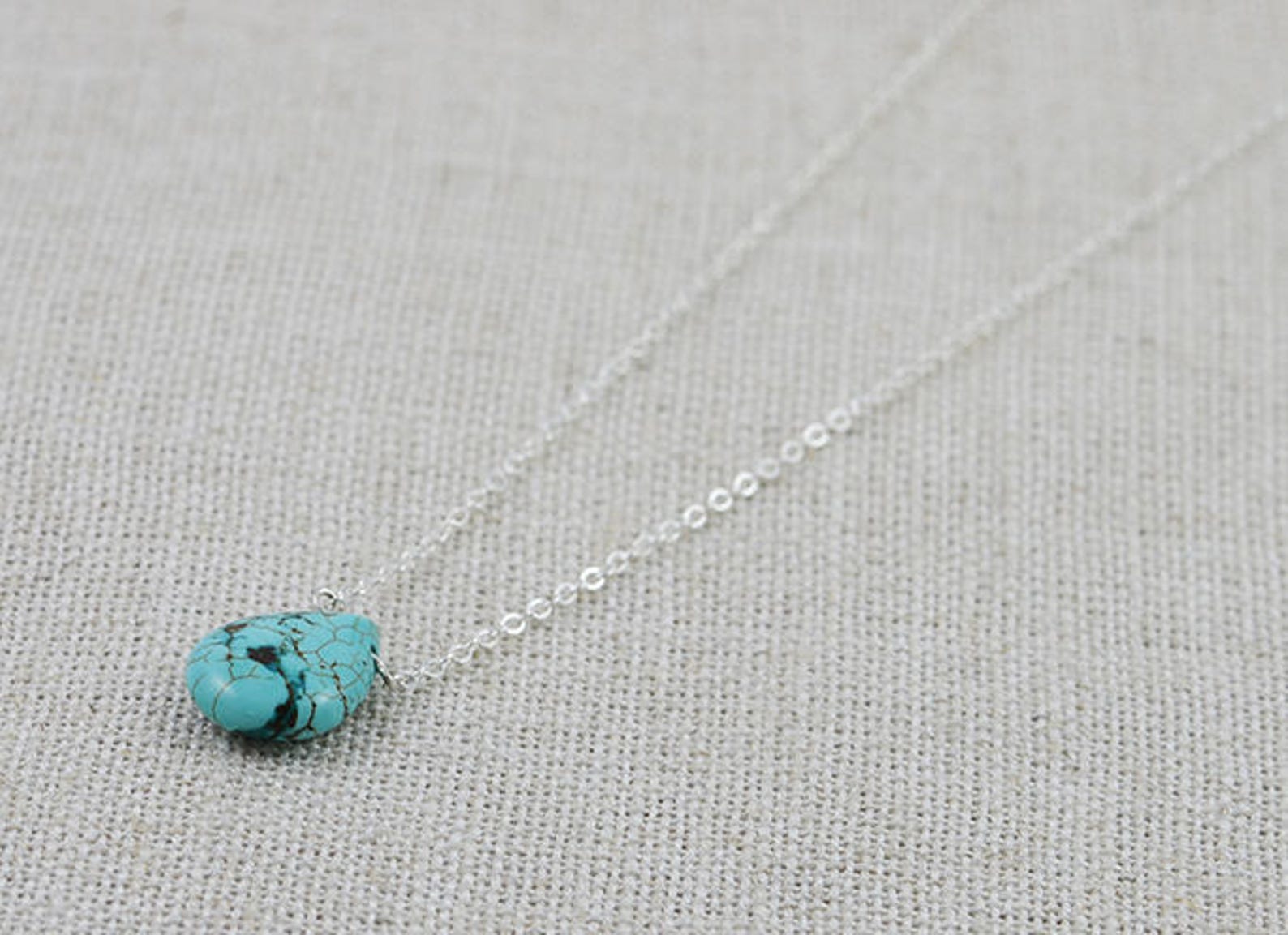 Turquoise Drop Necklace, Turquoise Jewellery, Gemstone Necklace ...