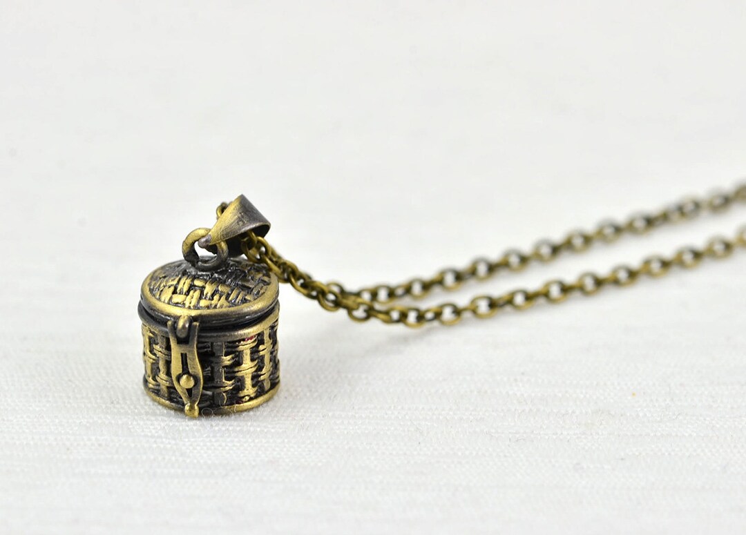 Bronze Locket Box Necklace, Special Keepsake Locket Necklace ...
