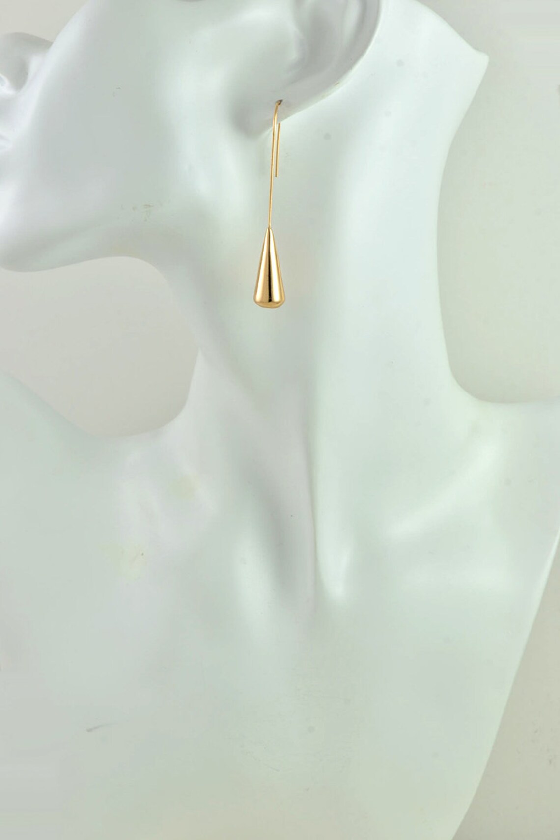 Long Dangle Light Gold Earrings Simple Gold Drop Earrings - Etsy