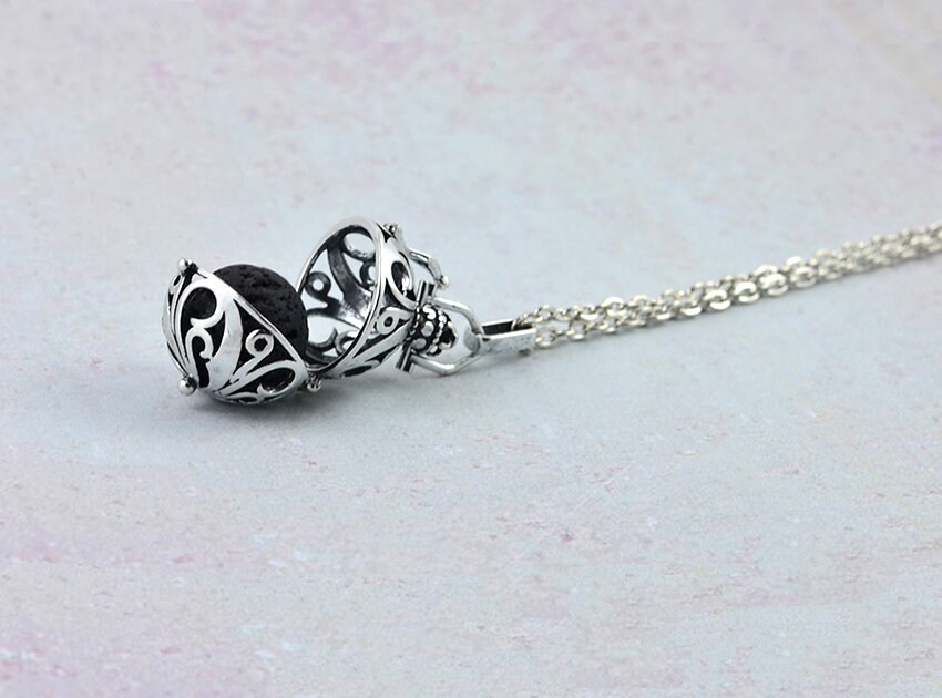 Lava Stone Aromatherapy Diffuser Necklace for Essential Oils - Etsy Canada