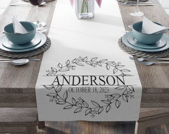 Custom Family Name Table Runner - Etsy