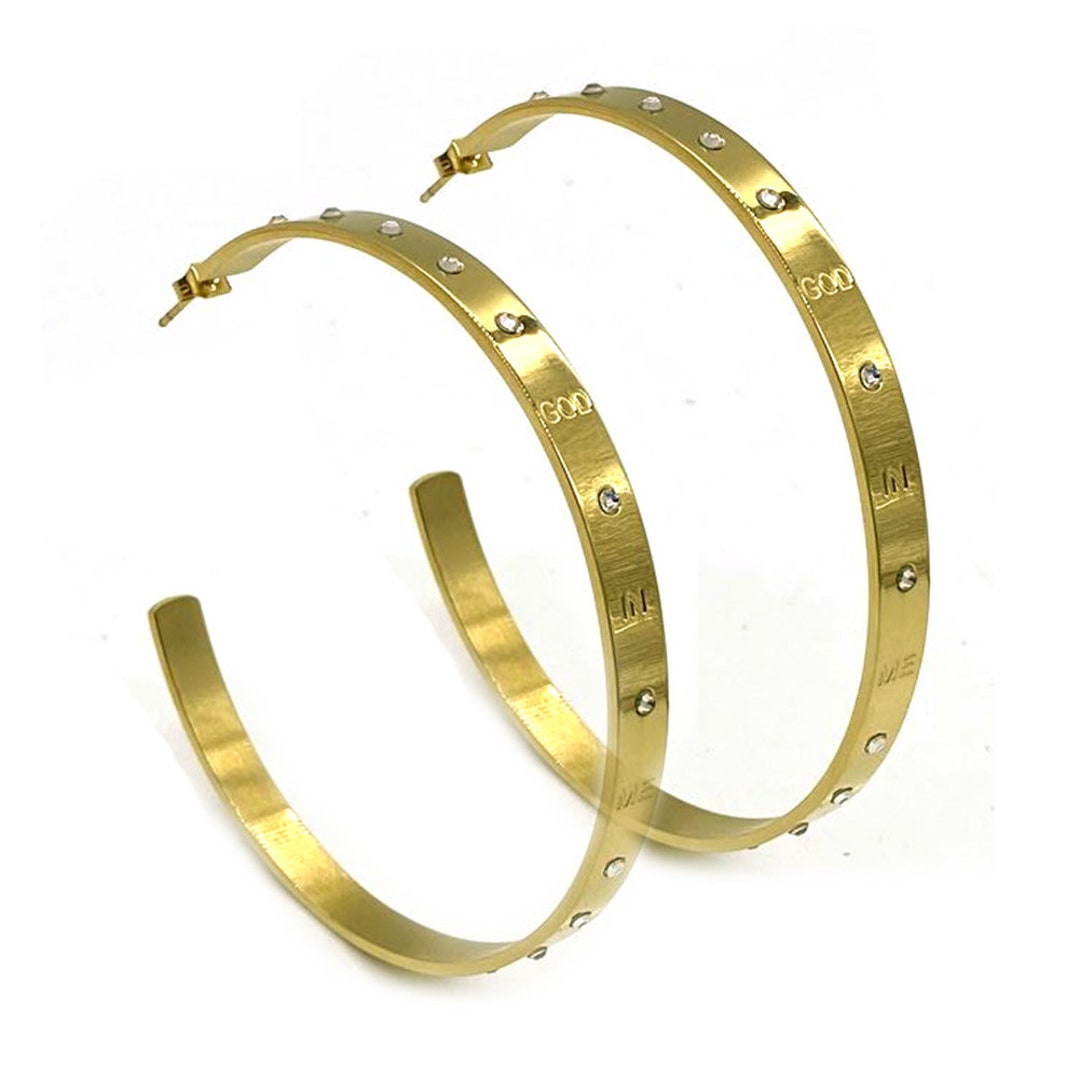 Religious Jewelry Gold Prayer Gold Earrings Engrave Engraved Earrings ...