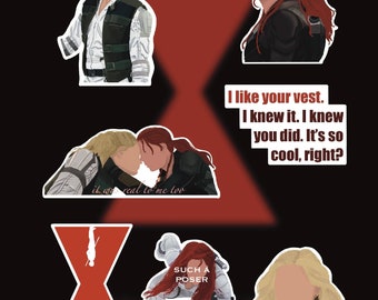 Black Widow Sticker Pack - Etsy