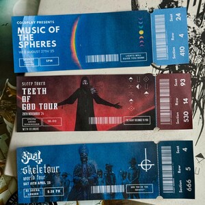 Commemorative Concert Tickets || Customisable - Etsy