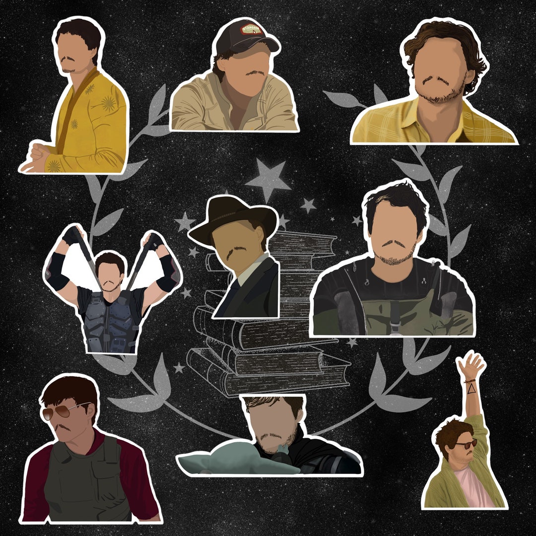 Pedro Pascal Character Matte Sticker Set of 9 - Mando, Javier Peña ...