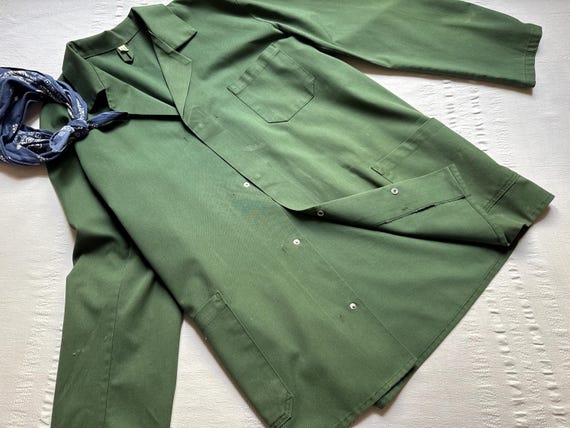 Vintage Long Work Jacket Chore coat Artist Smock Chor… - Gem