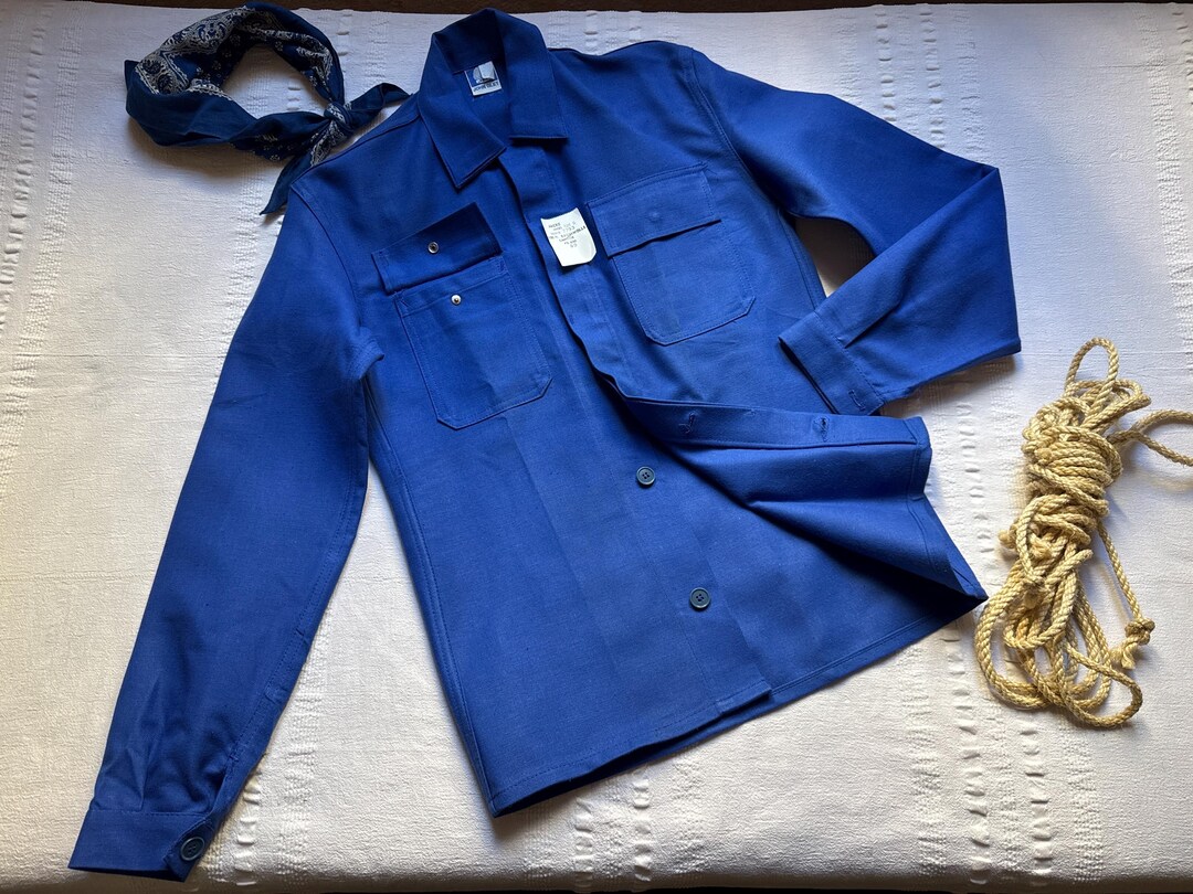 Vintage German Work Shirt Jacket Pit 20" Workwear Work Wear Hobo Chore ...