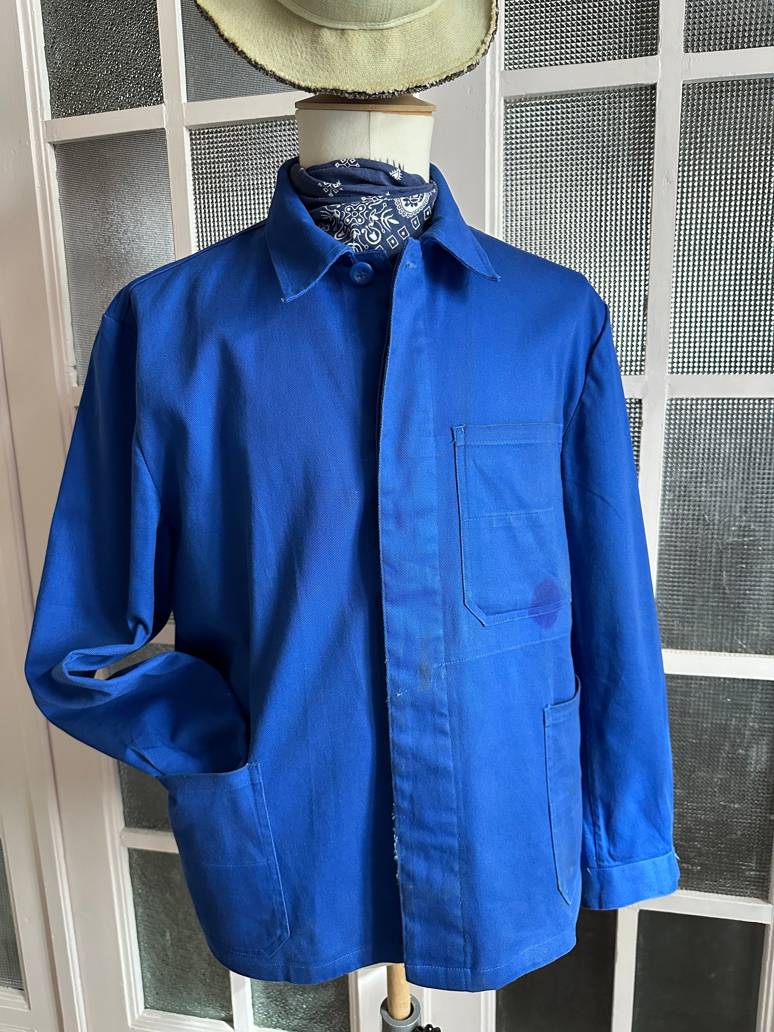 Vintage German Work Jacket Pit 25" XL Workwear Work Wear Hobo Chore ...