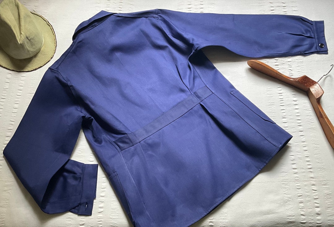 Vintage 70s German Work Jacket Pit 24" Large XL Workwear Work Wear Hobo ...
