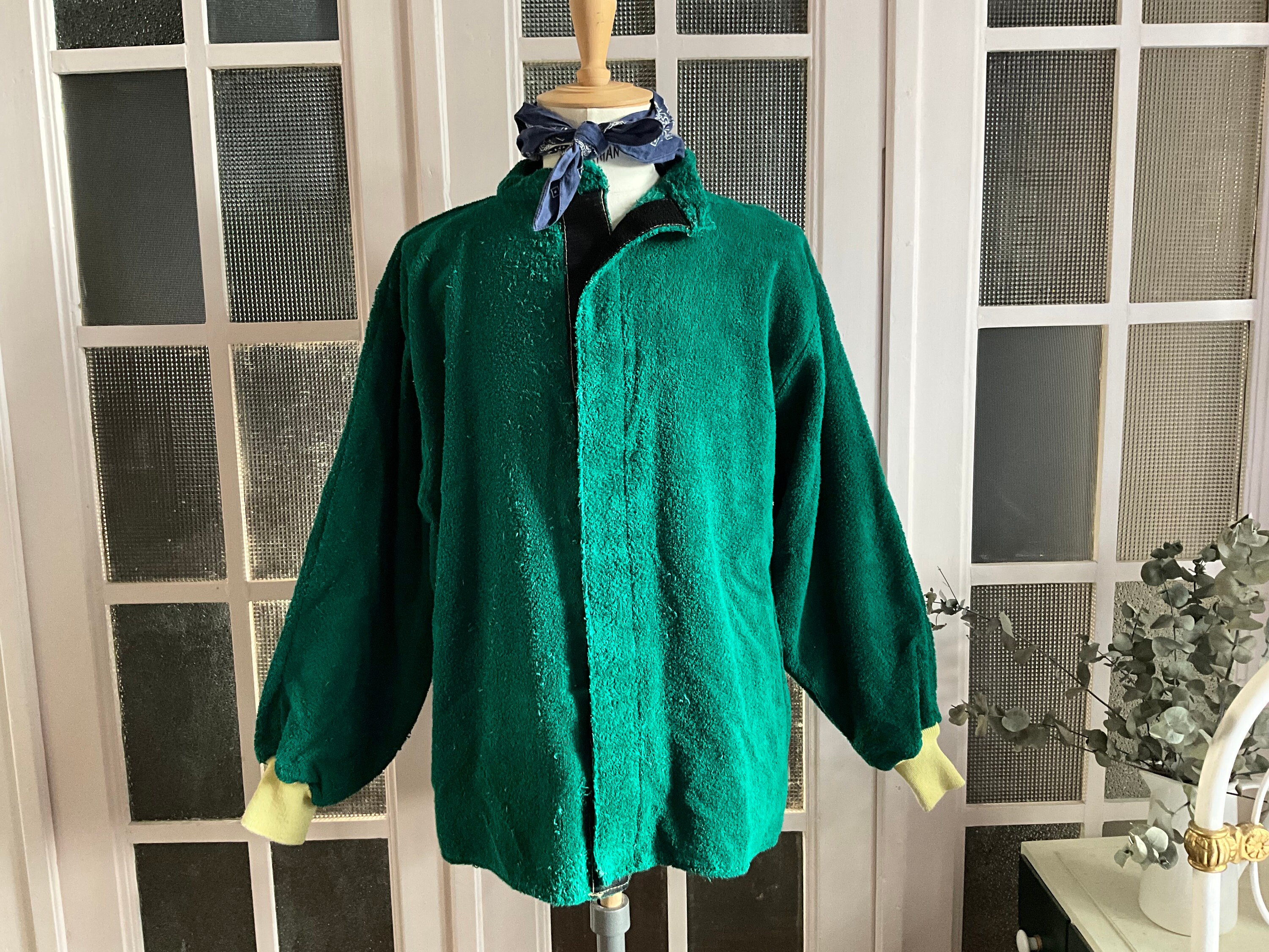 Vintage Antiflame Jacket Double Face Bouclette Terry Cardigan Sailor ...