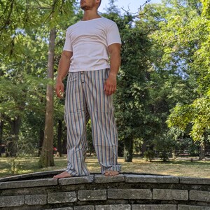 Vintage 60s French Brushed Flannel Cotton Stripe Pyjamas Pajamas ...