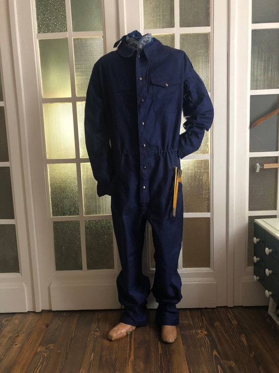 1972 Vintage French Jumpsuit Boiler Suit Large XL 2XL… - Gem