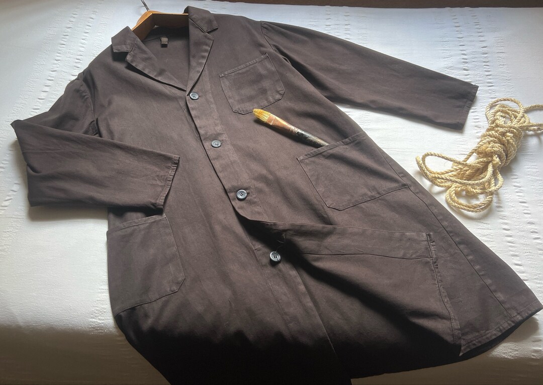 Vintage Artist Work Coat Chore Jacket Workwear Duster Shop Factory ...