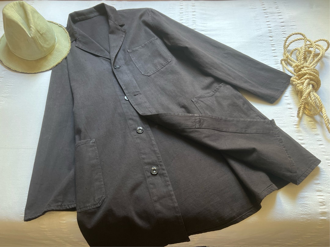 Vintage Artist Work Coat Chore Long Jacket Workwear Duster Shop Factory ...