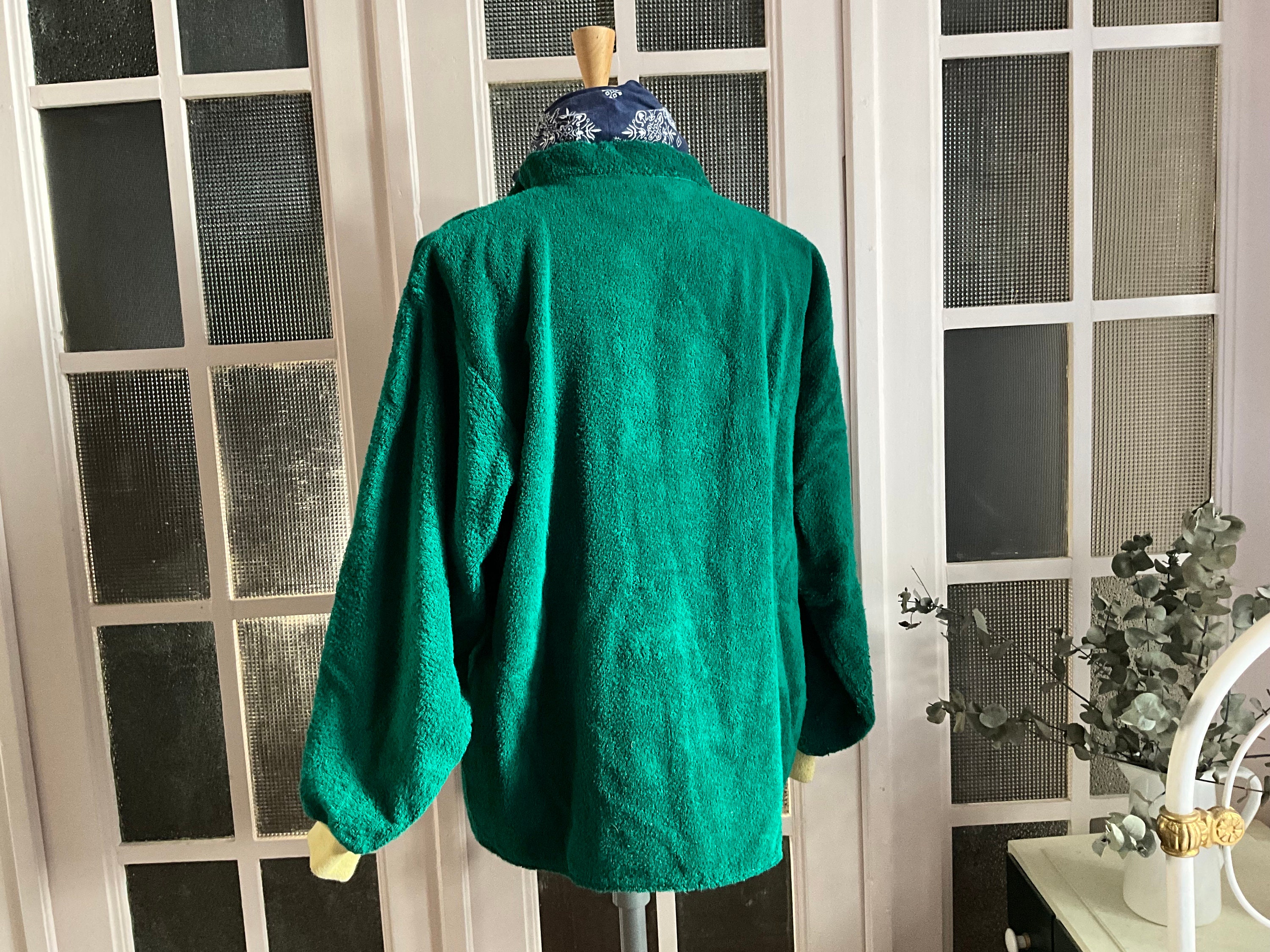 Vintage Antiflame Jacket Double Face Bouclette Terry Cardigan Sailor ...