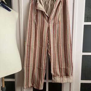 Vintage 50s Brushed Flannel Cotton Stripe Pyjamas Pajamas Underclothes ...