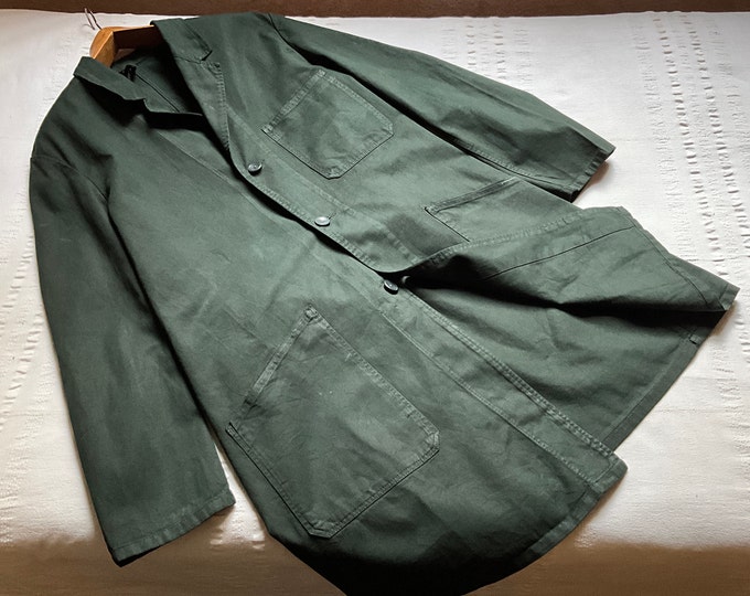 Vintage Long Artist Smock Coat Duster Shop Coat Long Work Apron Work ...
