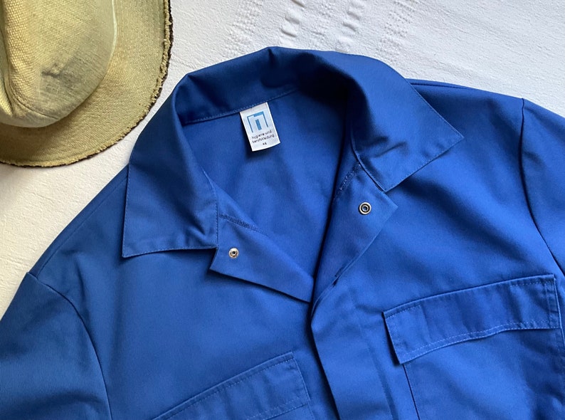 Vintage 80's German Work Jacket Pit 22 Small Medium Chore Coat Workwear ...