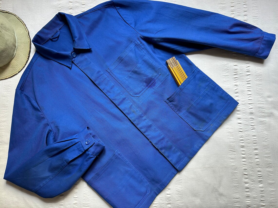 Vintage German Work Jacket Pit 25" XL Workwear Work Wear Hobo Chore ...