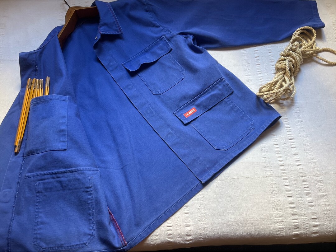 Vintage German Work Jacket Pit 24" XL 2XL Workwear Hobo Chore Coat ...