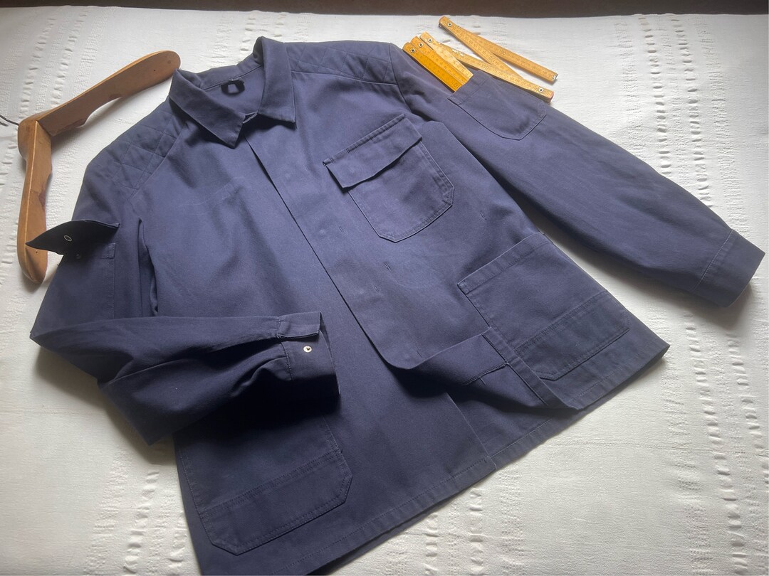 Vintage German Work Jacket Pit 25" Shirt Workwear XL Chore Coat Jacket ...