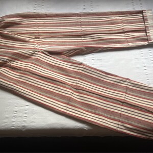 Vintage 50s Brushed Flannel Cotton Stripe Pyjamas Pajamas Underclothes ...