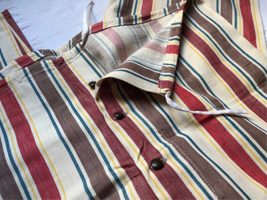 Vintage 60s French Brushed Flannel Cotton Stripe Pyjamas Pajamas ...