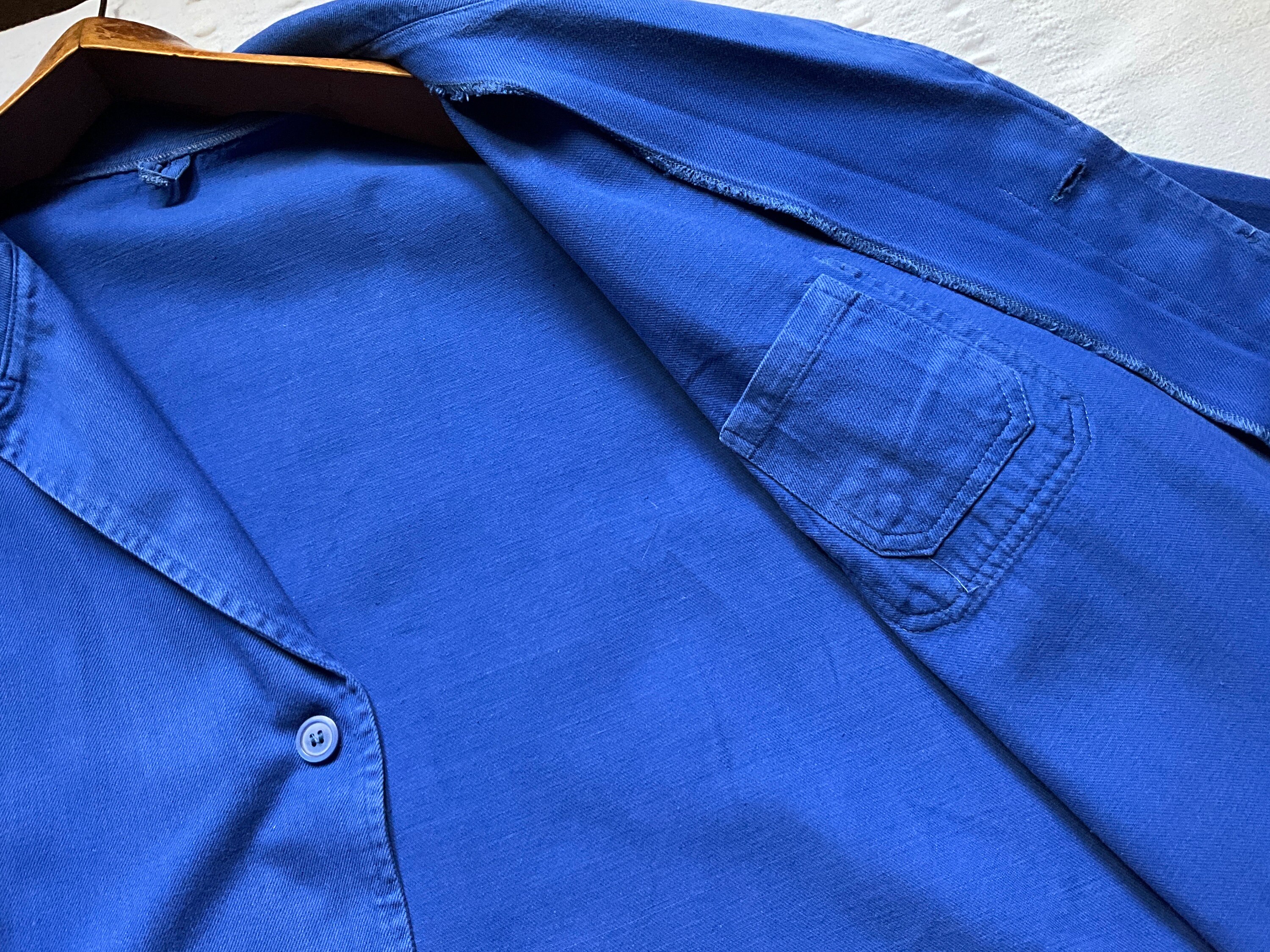 Vintage Artist Smock Chore Coat Duster Shop Coat Long Work Jacket Apron ...