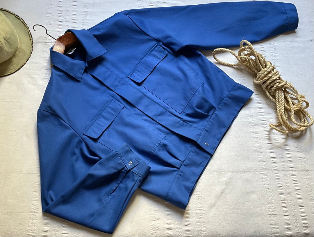 Vintage 80's German Work Jacket Pit 22" Small Medium Chore Coat ...