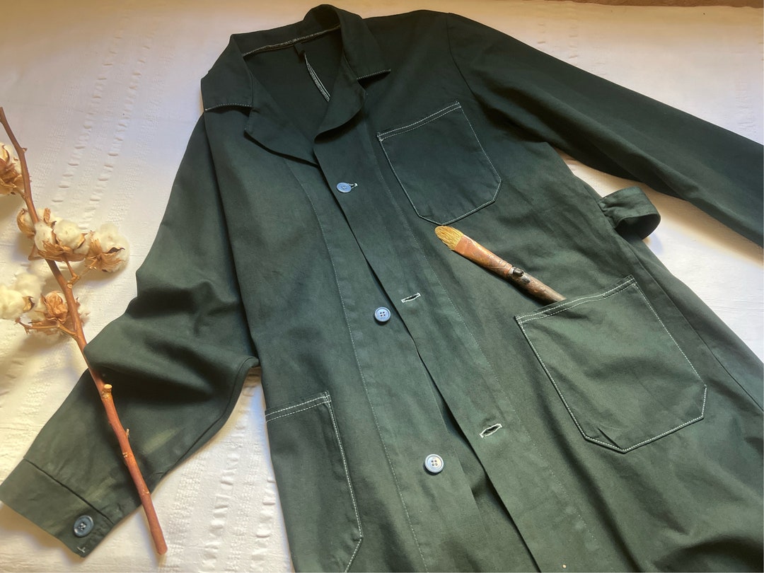 Vintage Artist Smock Long Coat Duster Shop Coat Long Work - Etsy